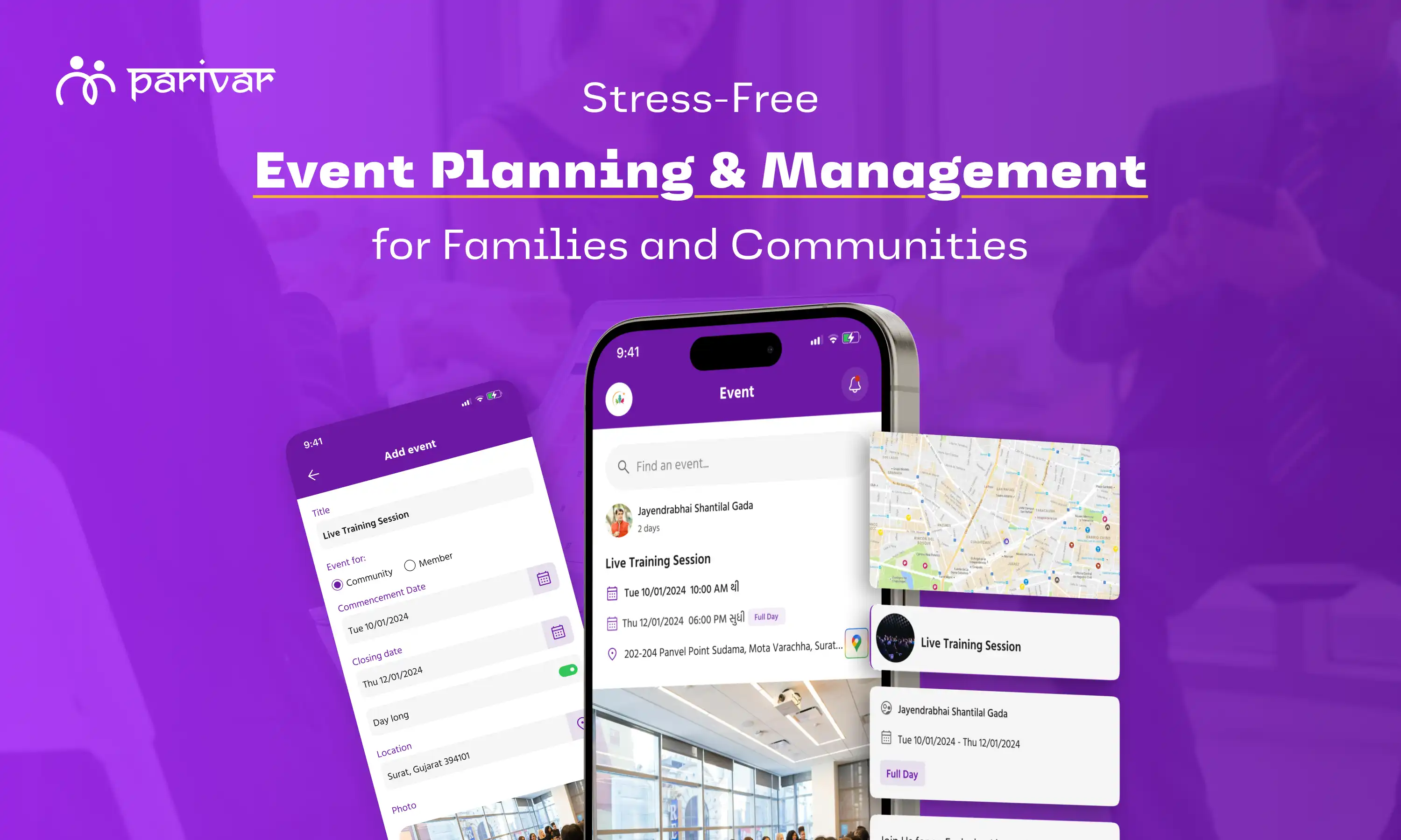Stress-Free Event Planning for Families and Communities with Parivar